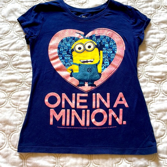 Justice | Shirts & Tops | Justice Minion Themed Short Sleeve Tee | Poshmark